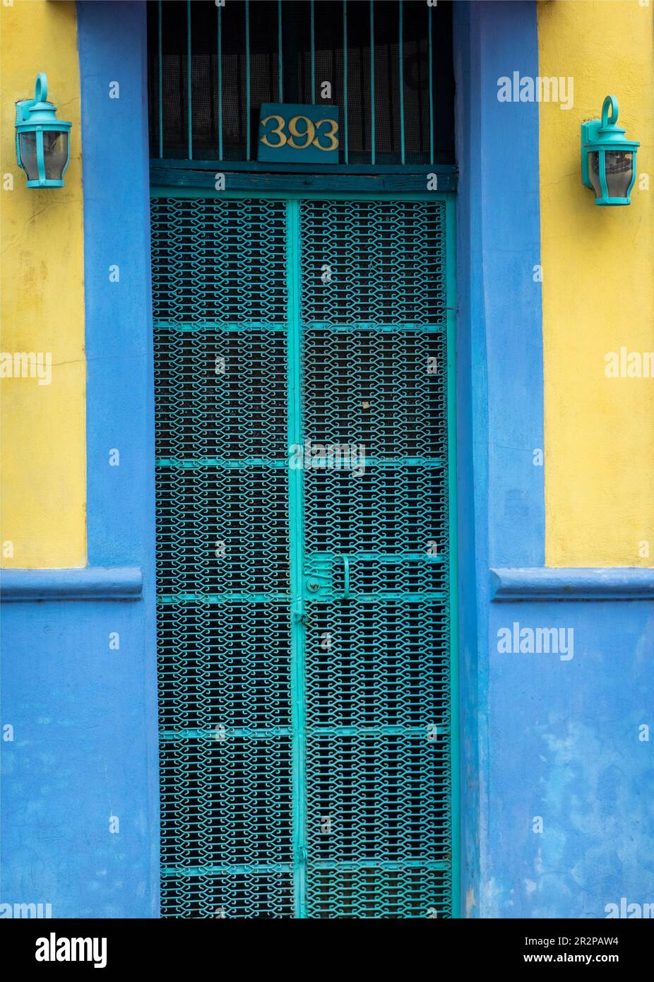 street scene with colorful Mexican doors in Merida Yucatan Mexico Stock ...