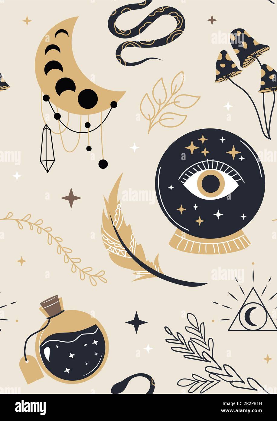 Mystical seamless pattern Stock Vector Image & Art - Alamy
