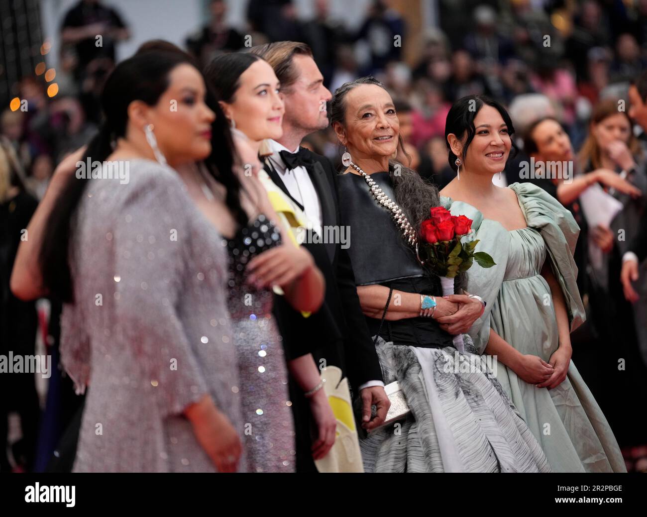 Janae Collins, from left, Lily Gladstone, Leonardo DiCaprio, Tantoo ...