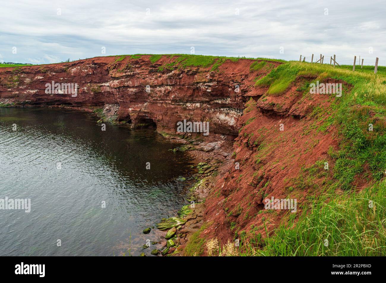Cape Tryon. Sandstone cliffs along the Gulf of Saint Lawrence, Atlantic ...