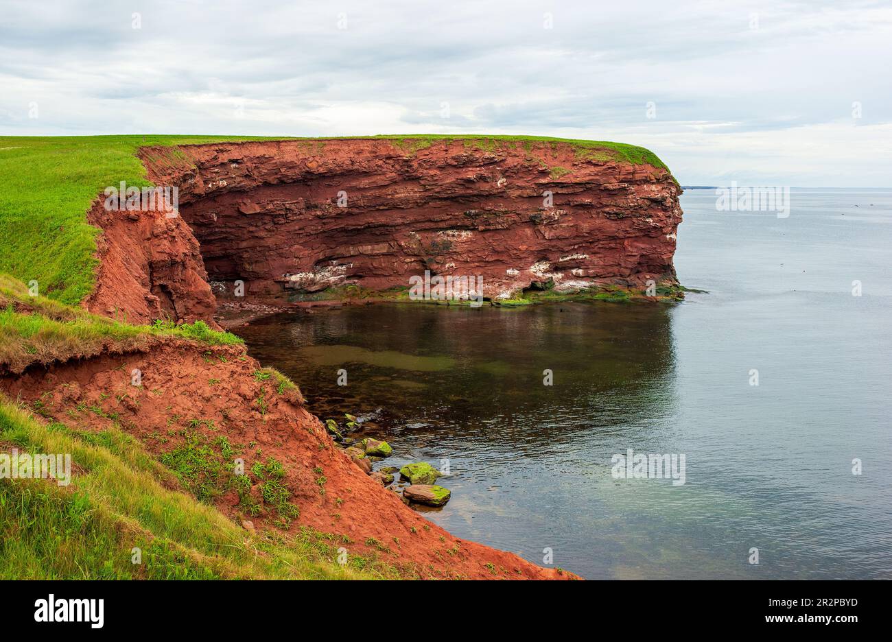Cape Tryon. Sandstone cliffs along the Gulf of Saint Lawrence, Atlantic ...