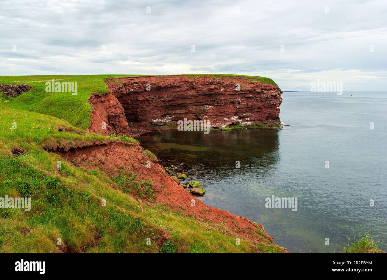 Cape Tryon. Sandstone cliffs along the Gulf of Saint Lawrence, Atlantic ...