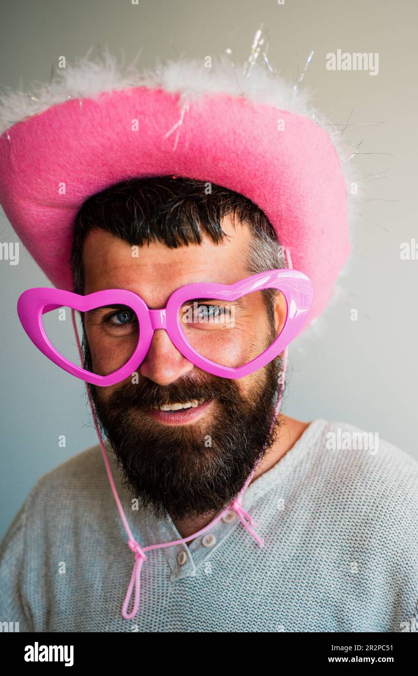 Funny man face. Young man making a funny face Stock Photo - Alamy