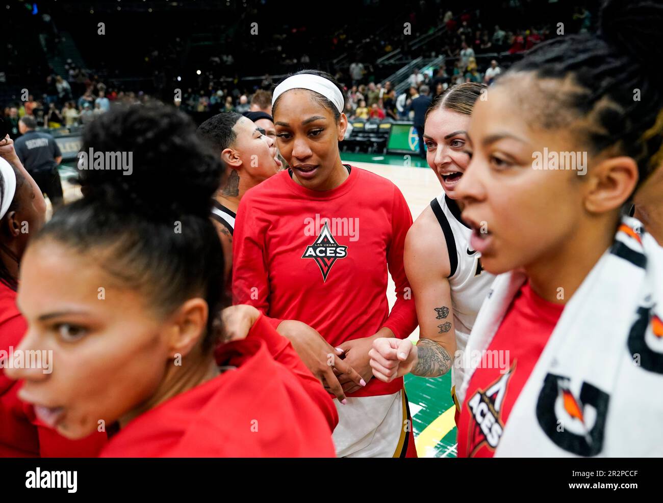 The Las Vegas Aces, including forward Alysha Clark, left, guard ...