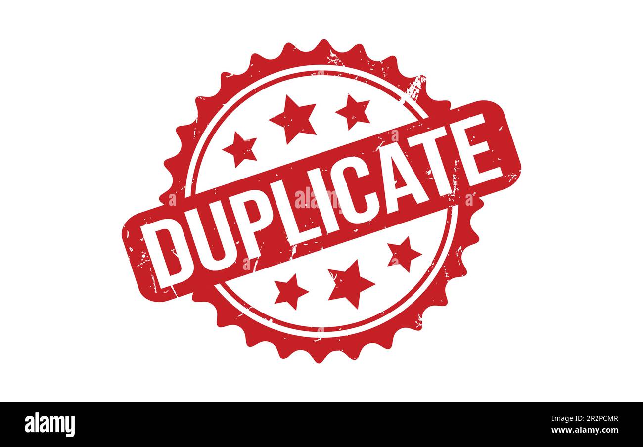 Duplicate Rubber Stamp Seal Vector Stock Vector Image & Art - Alamy