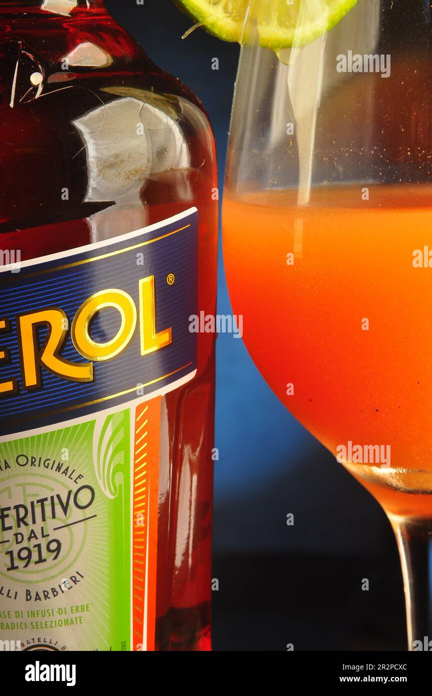 Aperol appetizer drink on studio shot Stock Photo - Alamy
