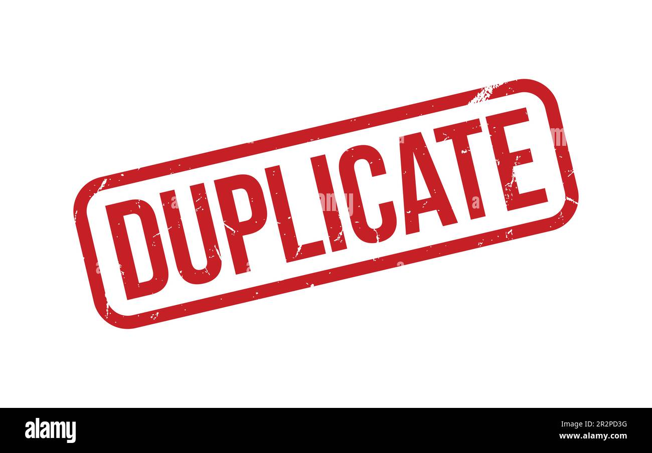 Duplicate Rubber Stamp Seal Vector Stock Vector Image & Art - Alamy