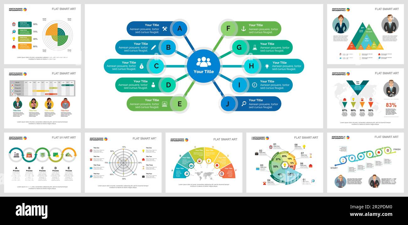 Colorful analytics or logistics concept infographic charts set Stock ...