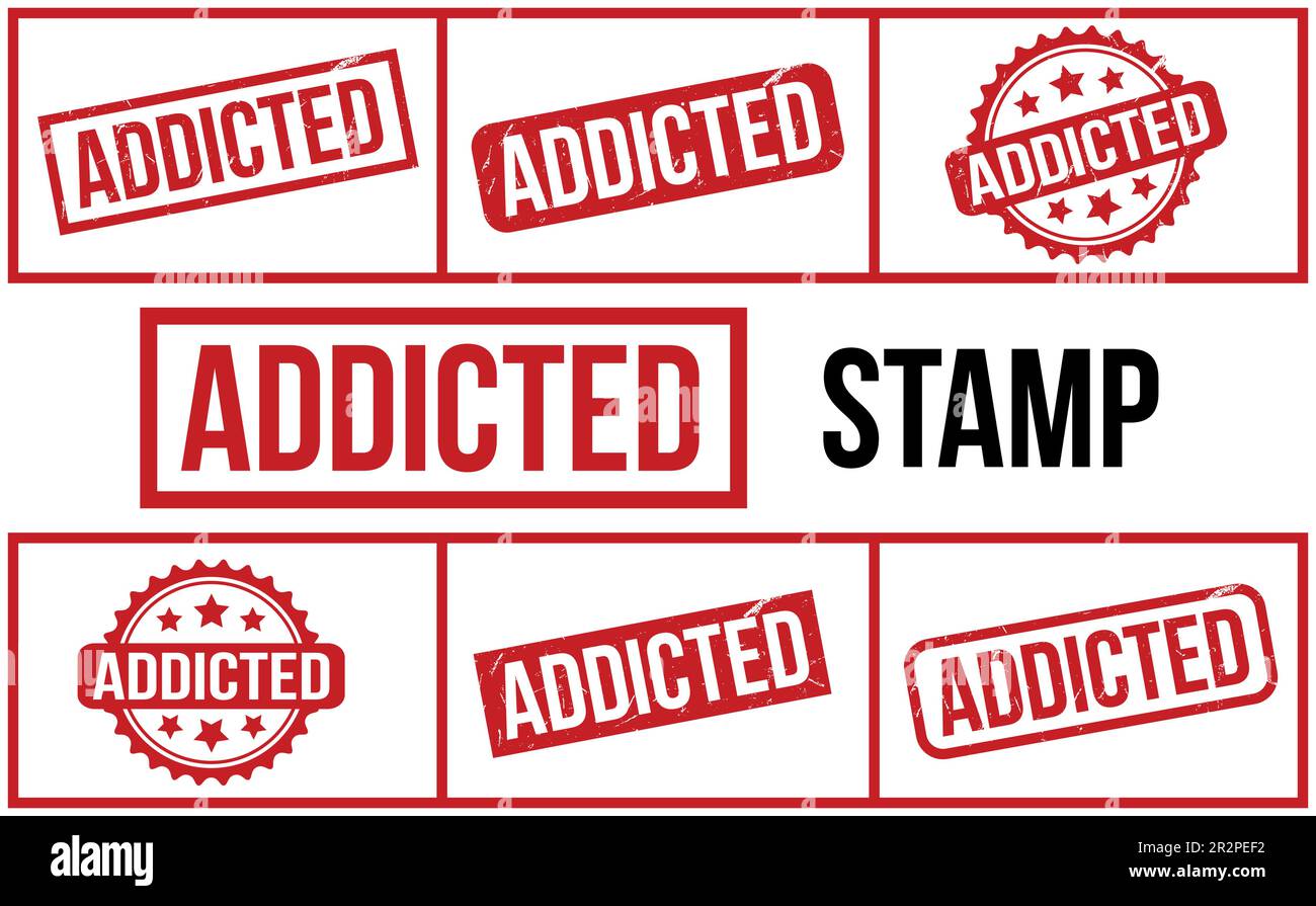 Addicted Rubber Stamp Set Vector Stock Vector Image & Art - Alamy