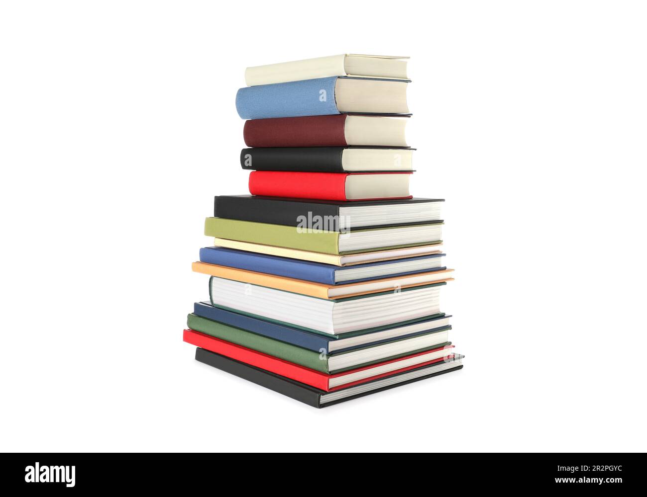 Stack of hardcover books on white background Stock Photo - Alamy