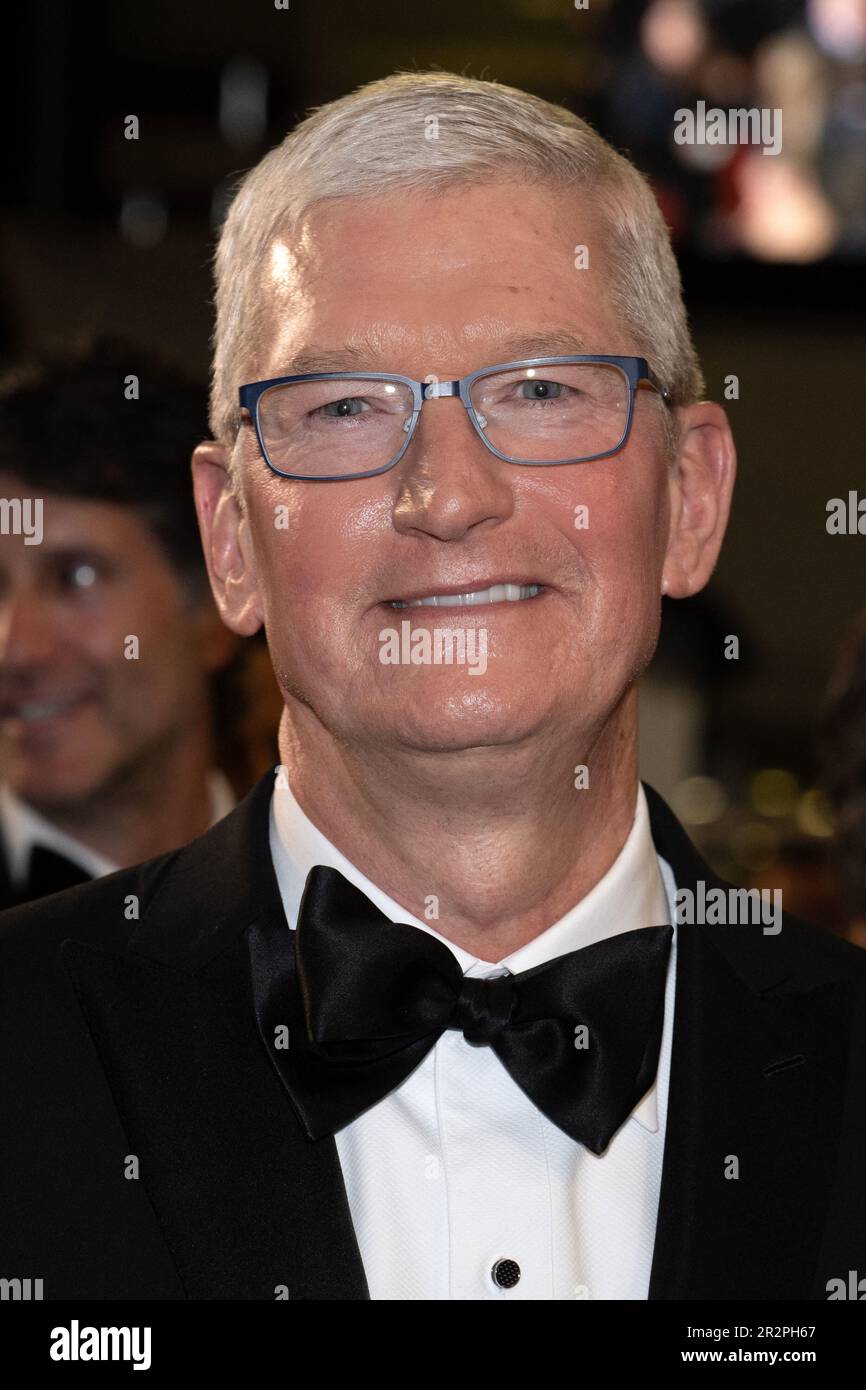 Cannes, France. 21st May, 2023. Tim Cook leaves the Killers of the ...