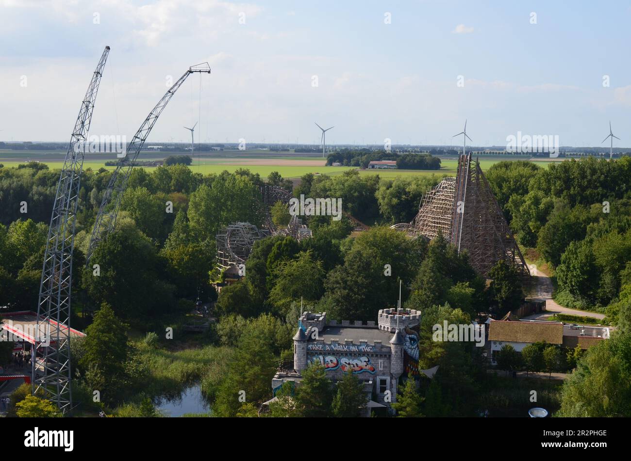 Amsterdam, The Netherlands - August 8, 2022: Aerial view of Walibi ...