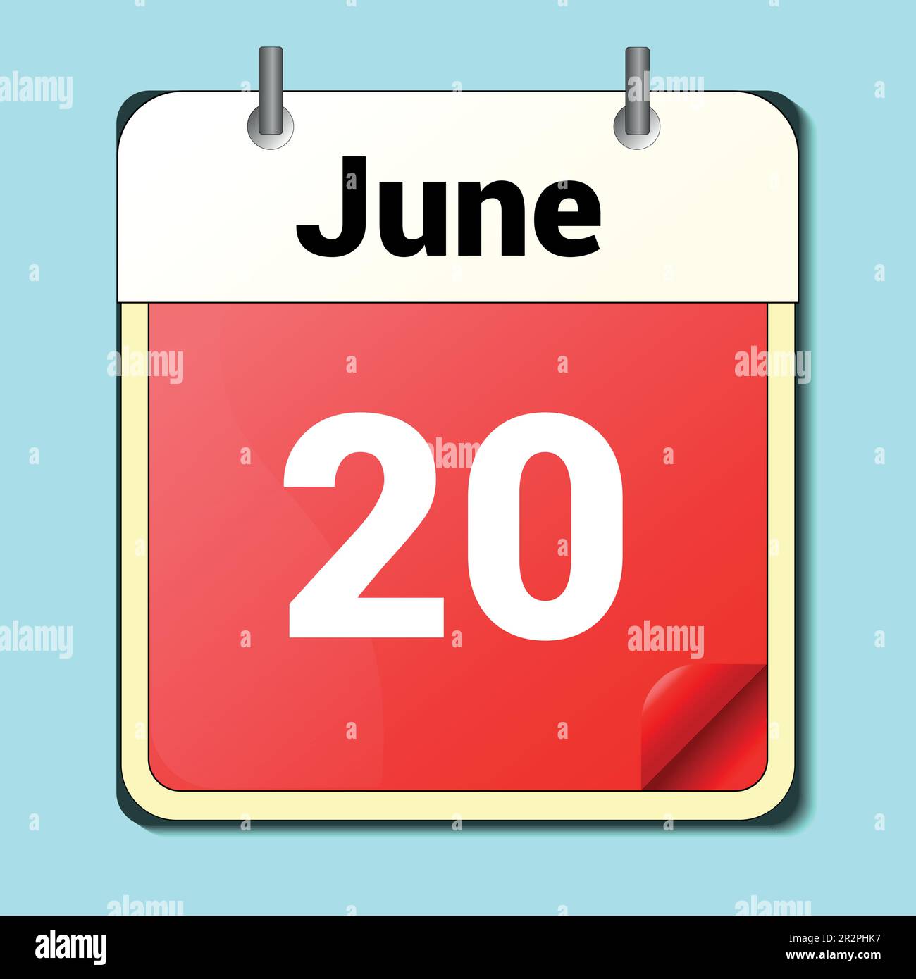 day on the calendar, vector image format, June 20 Stock Vector Image ...