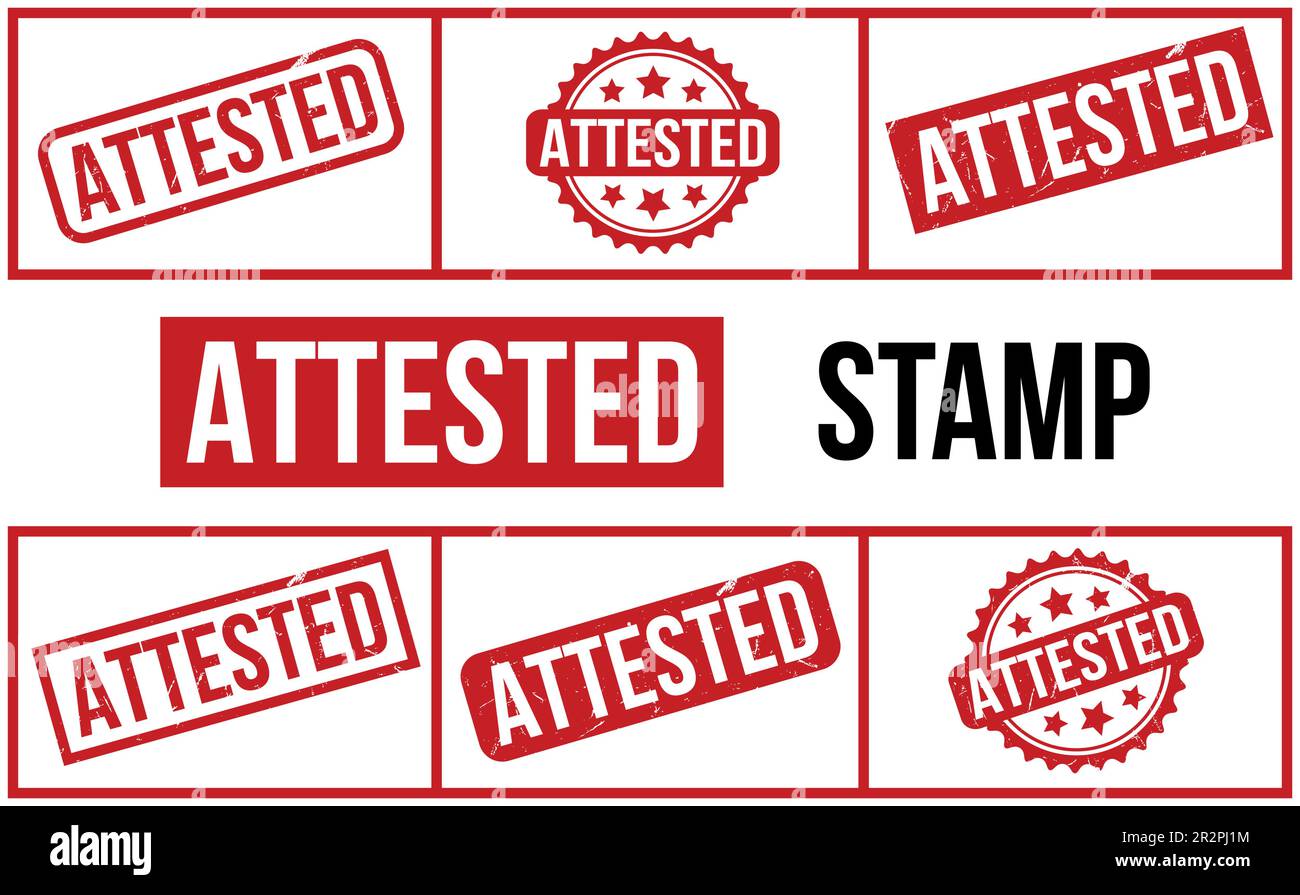 Attested Rubber Stamp set Vector Stock Vector Image & Art - Alamy