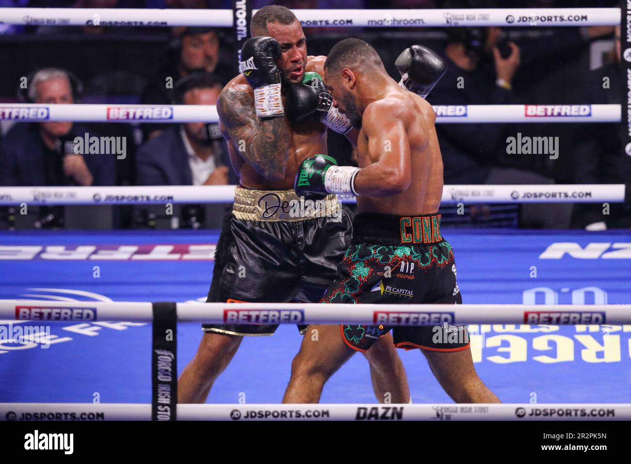 Caoimhin Agyarko defeats Grant Dennis during Matchroom Boxing: Katie ...