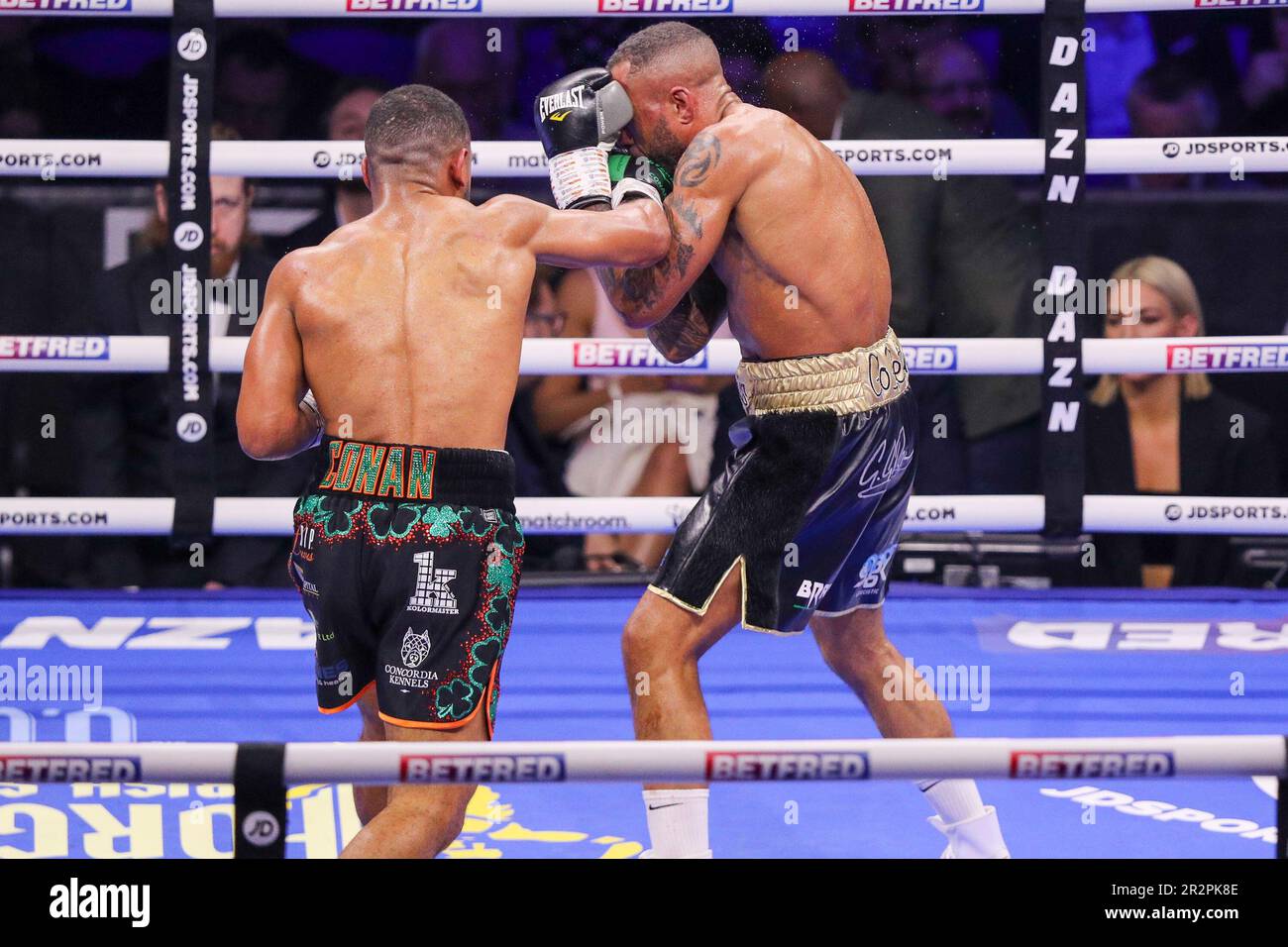 Caoimhin Agyarko defeats Grant Dennis during Matchroom Boxing: Katie ...