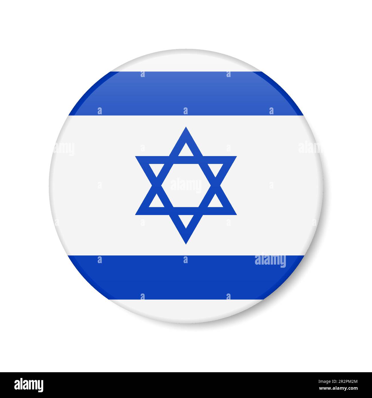 Israel circle button icon. Israeli round badge flag with shadow. 3D ...