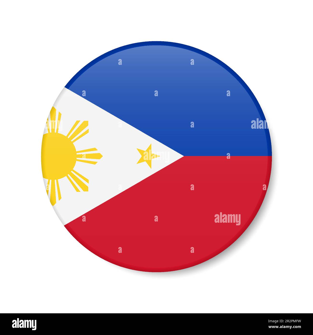 Philippines circle button icon. Philippine round badge flag with shadow ...