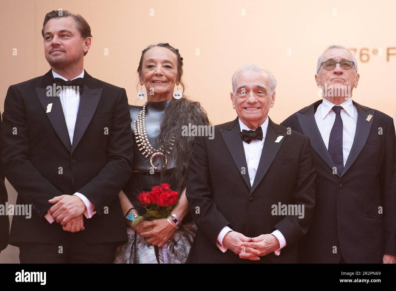 Cannes, France. 20th May, 2023. Leonardo di Caprio, Tantoo Cardinal ...