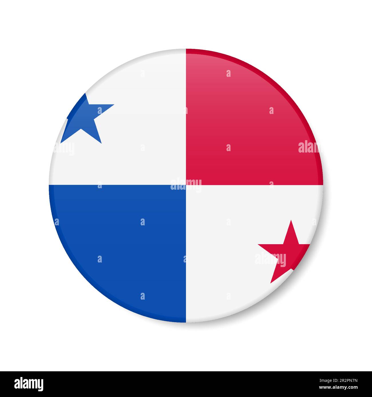 Panama circle button icon. Panamanian round badge flag with shadow. 3D ...