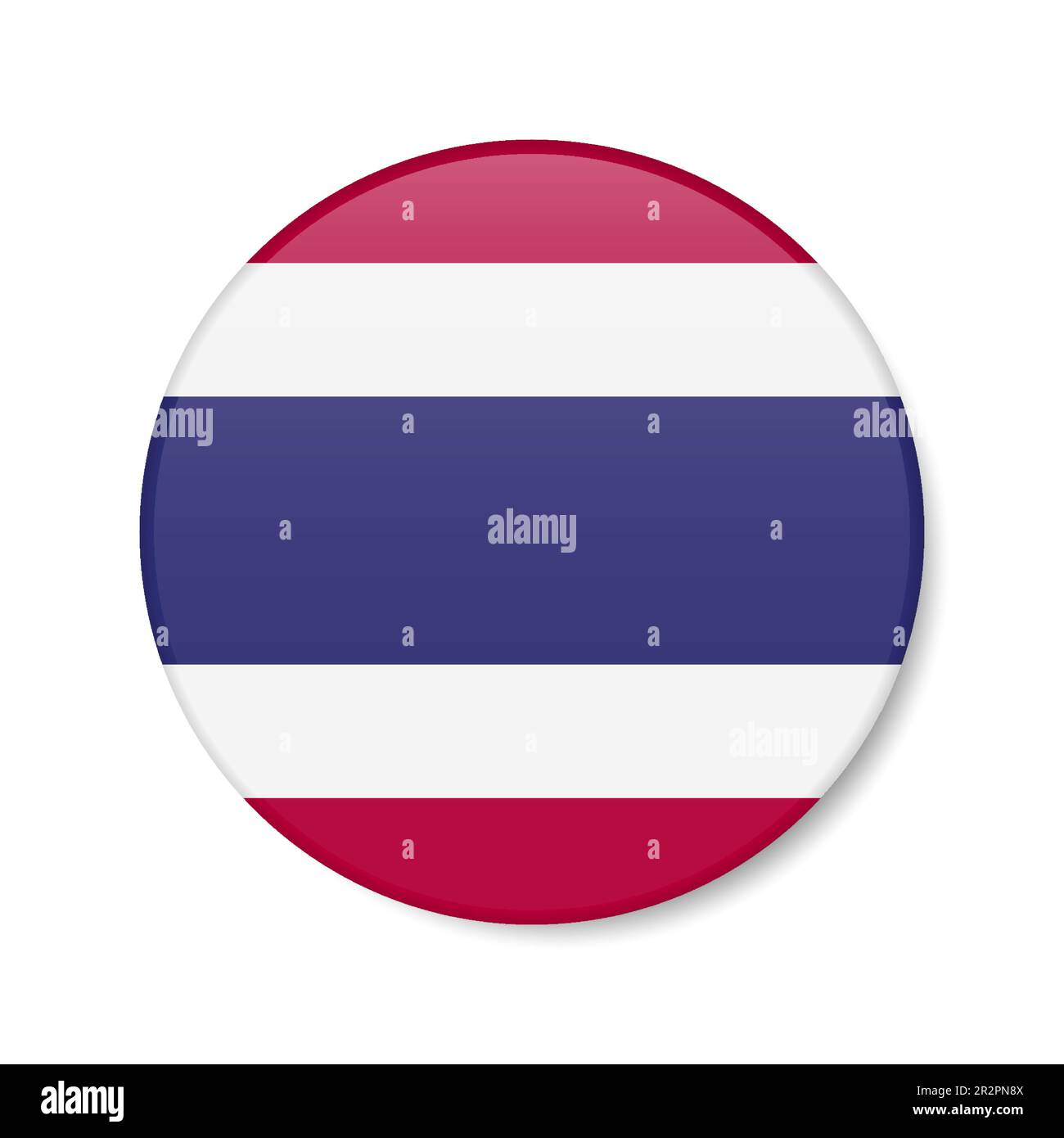 Thailand circle button icon. Thai round badge flag with shadow. 3D ...