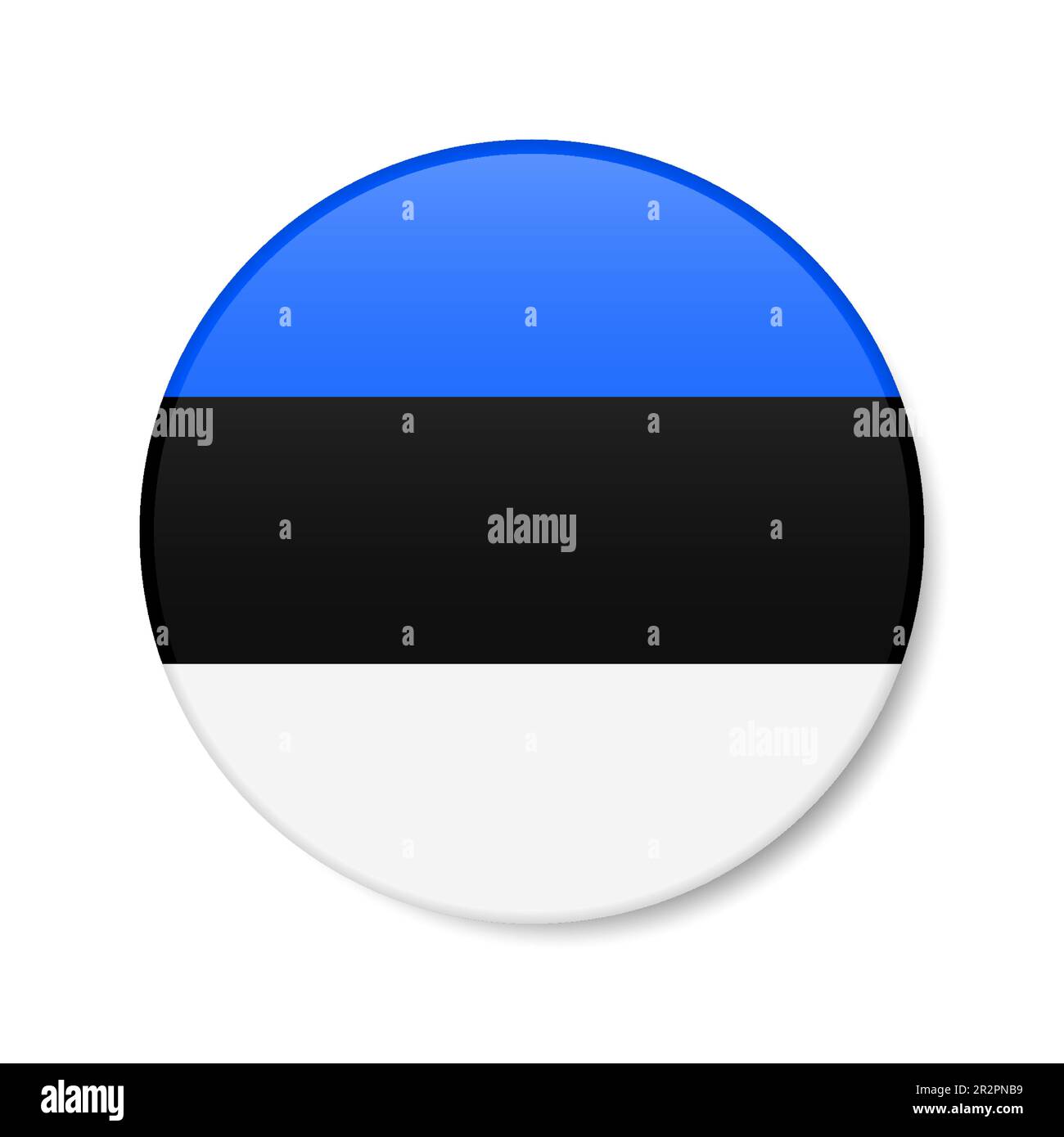 Estonia circle button icon. Estonian round badge flag with shadow. 3D ...
