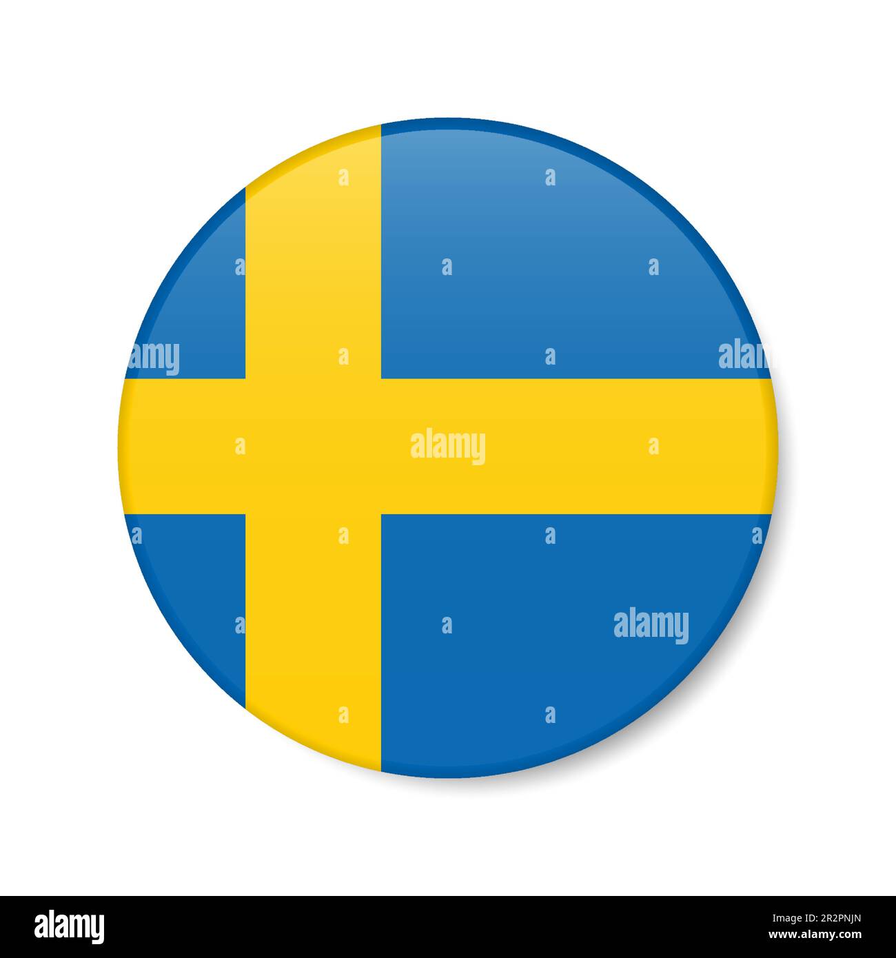 Sweden circle button icon. Swedish round badge flag with shadow. 3D ... Sweden circle button icon. Swedish round badge flag with shadow. 3D ...