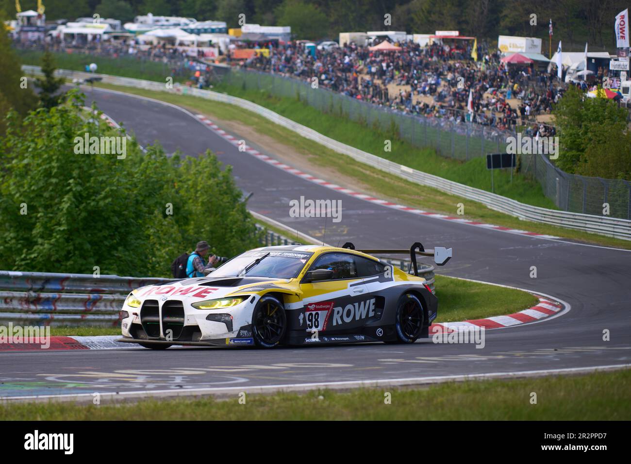 20 May 2023, Rhineland-Palatinate, Nürburg: The BMW M4 GT3 of the ROWE ...