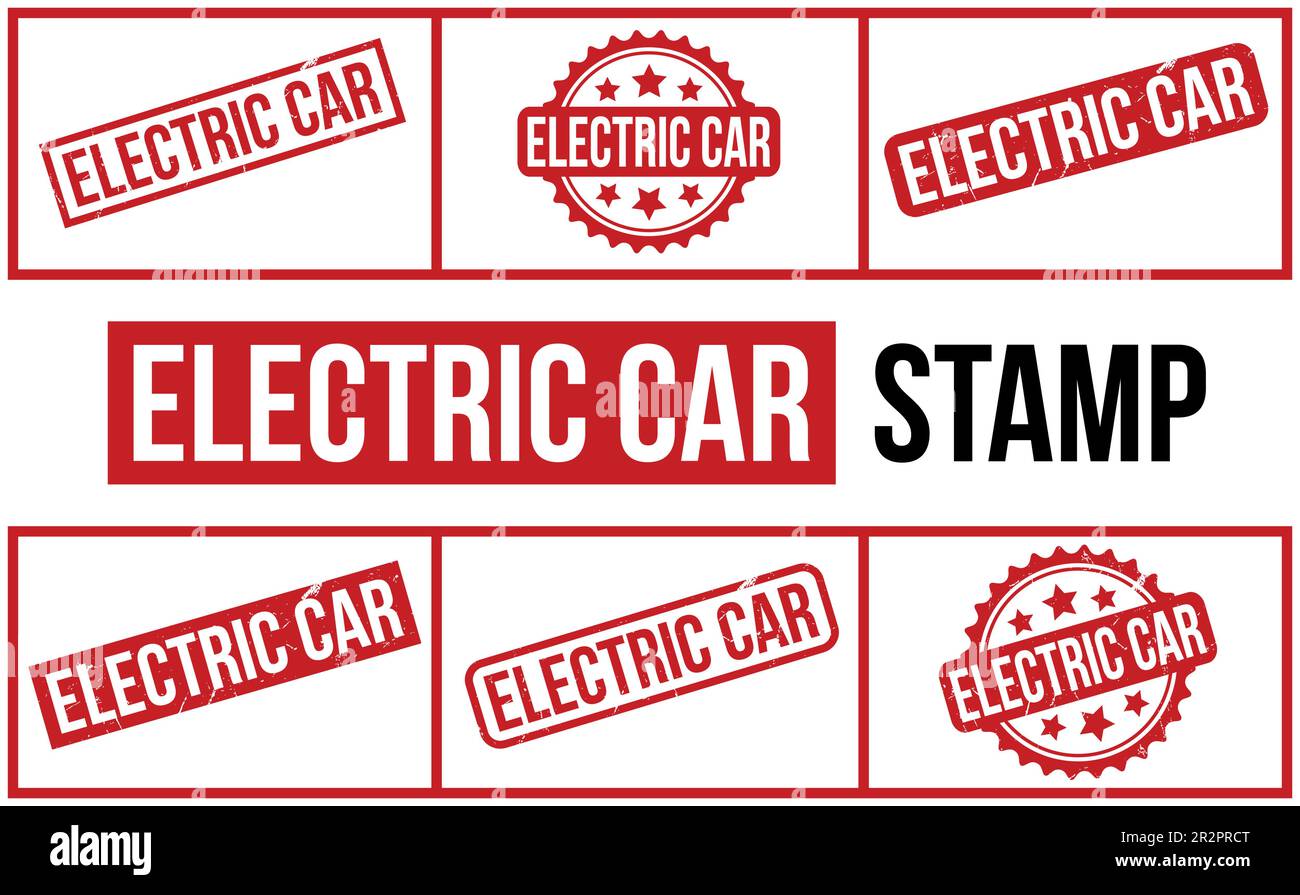 Electric Car Rubber Stamp set Vector Stock Vector Image & Art - Alamy
