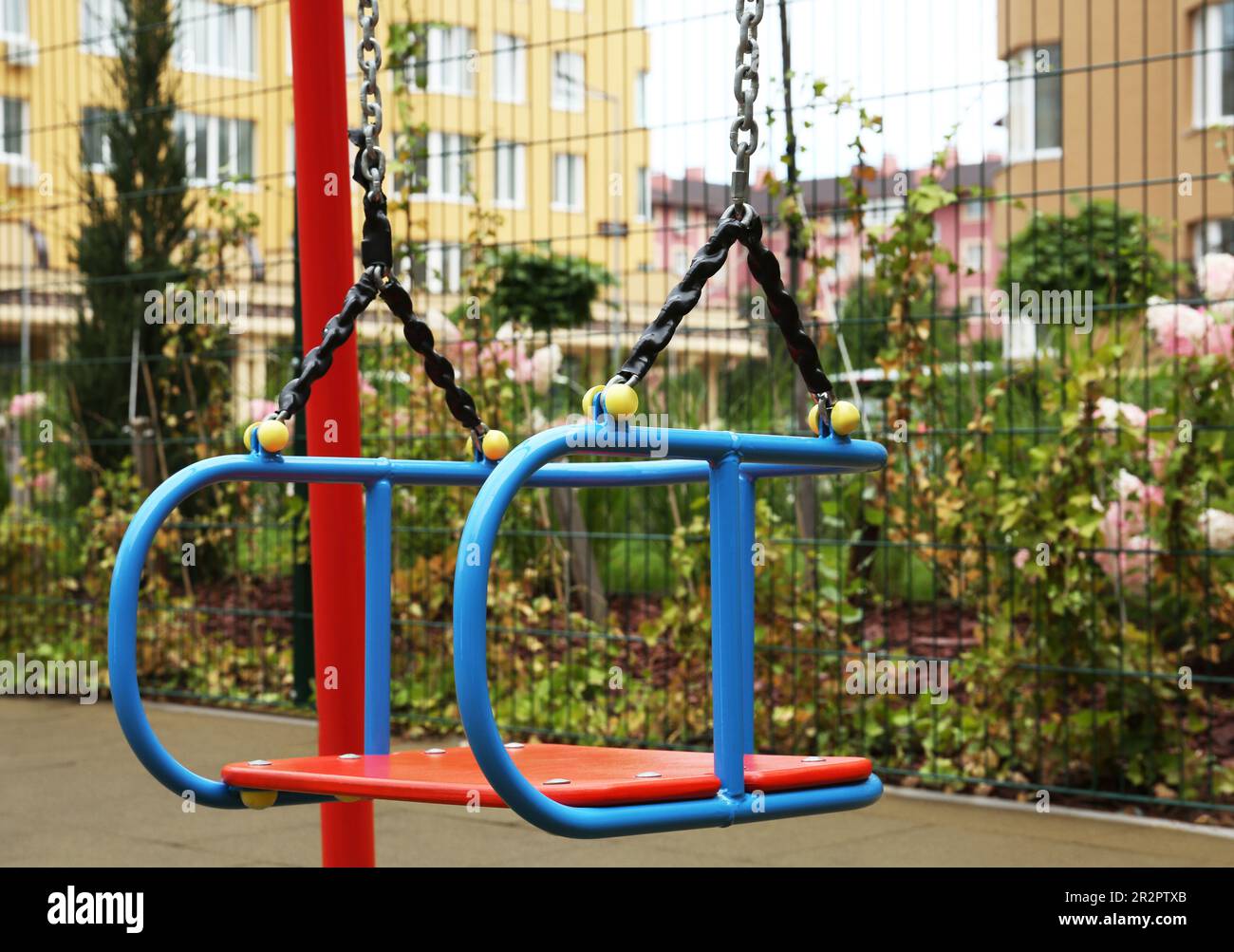Playground modern swing construction hi-res stock photography and ...