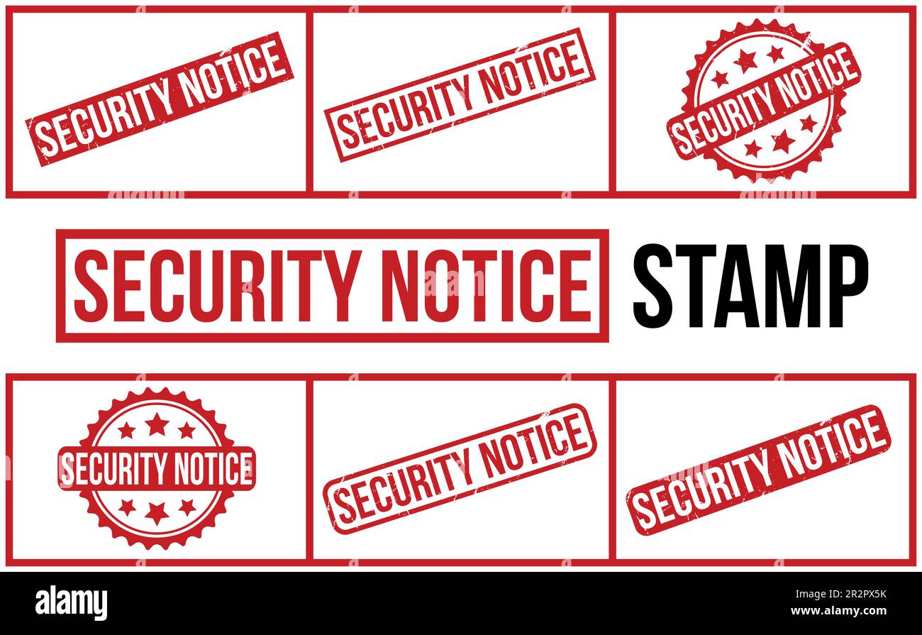 Security Notice Rubber Stamp Set Vector Stock Vector Image & Art - Alamy