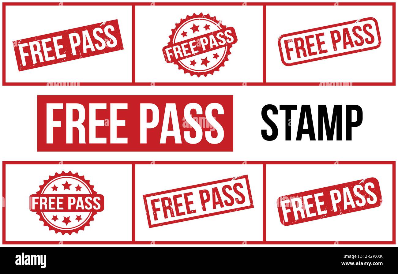 Free Pass Rubber Stamp Set Vector Stock Vector Image & Art - Alamy