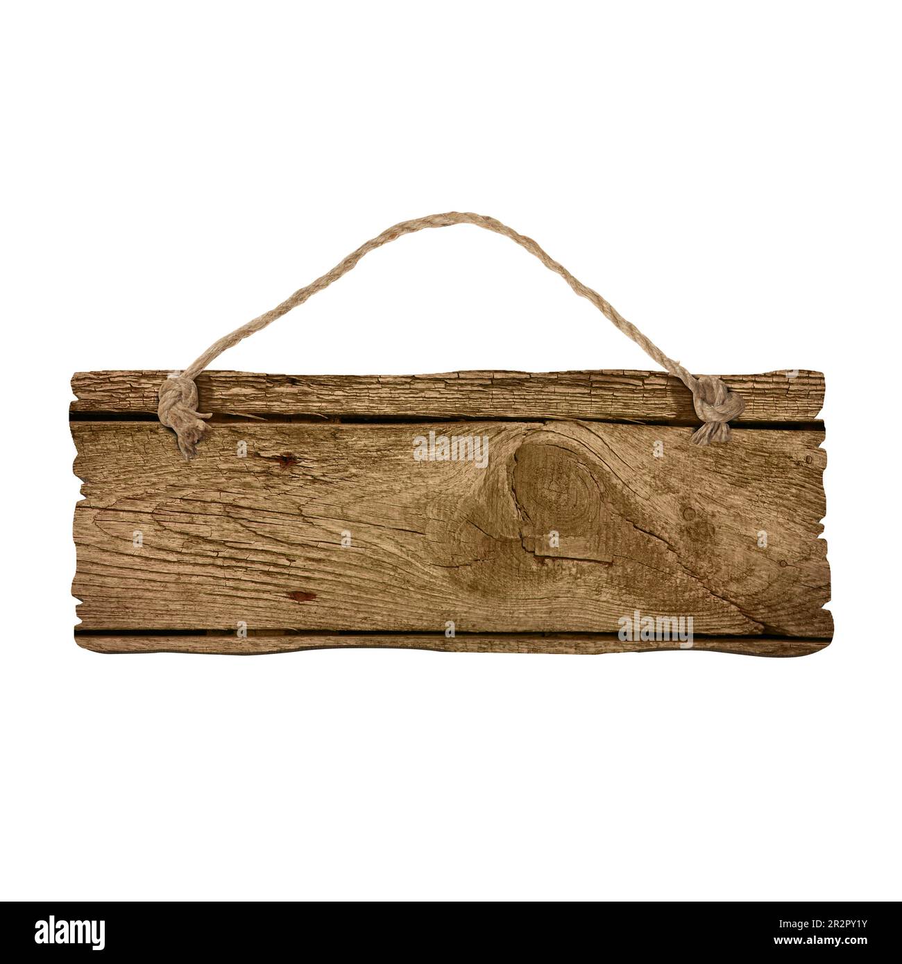 Empty wooden sign isolated on white. Mockup for design Stock Photo - Alamy