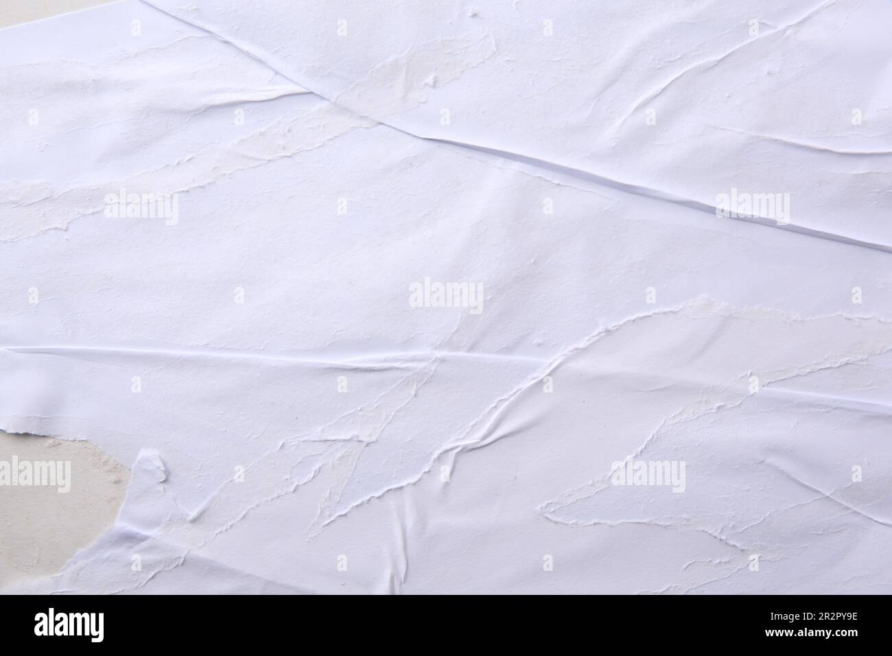 Texture of white ripped paper poster, closeup view Stock Photo - Alamy