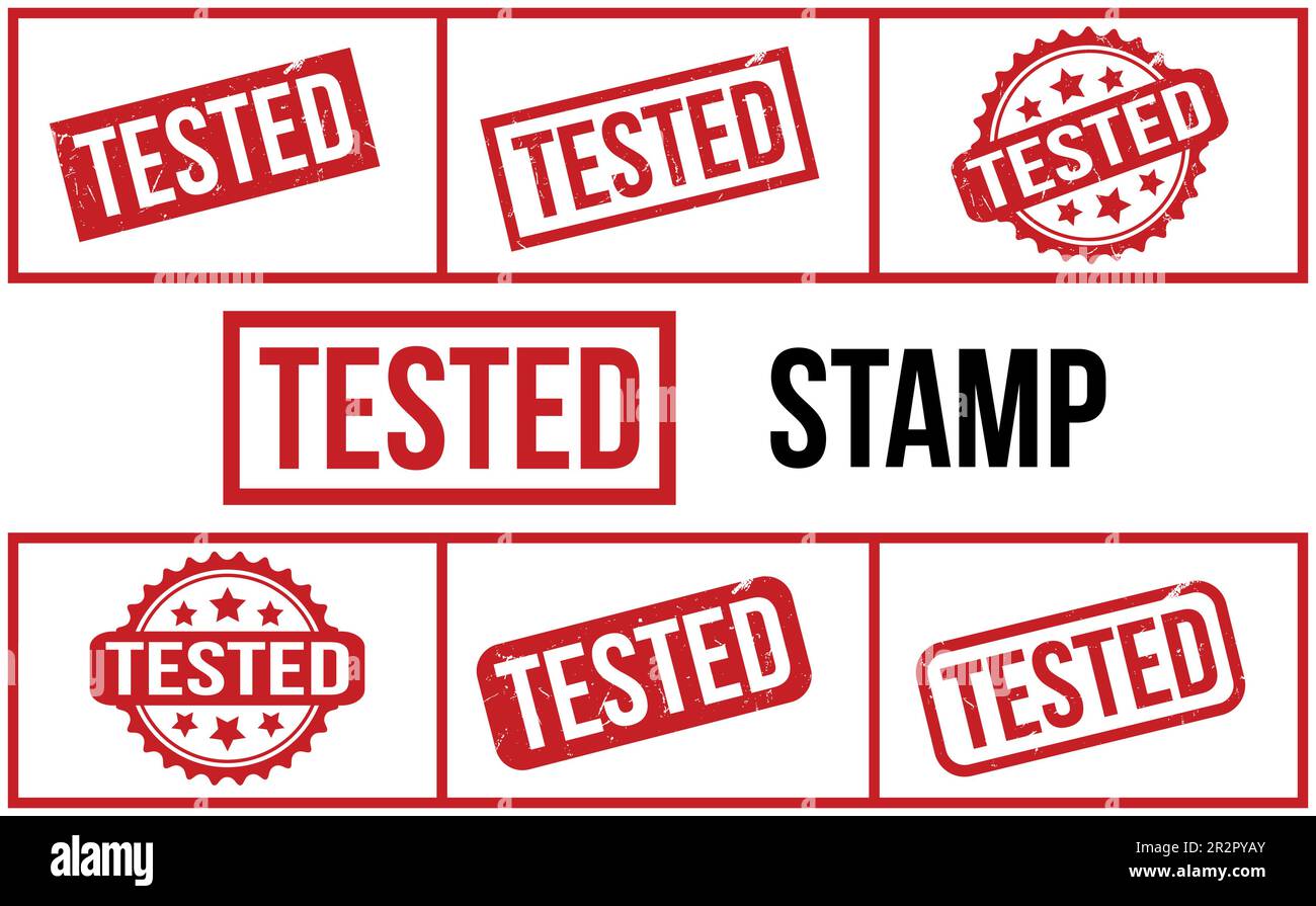 Tested Rubber Stamp Set Vector Stock Vector Image & Art - Alamy