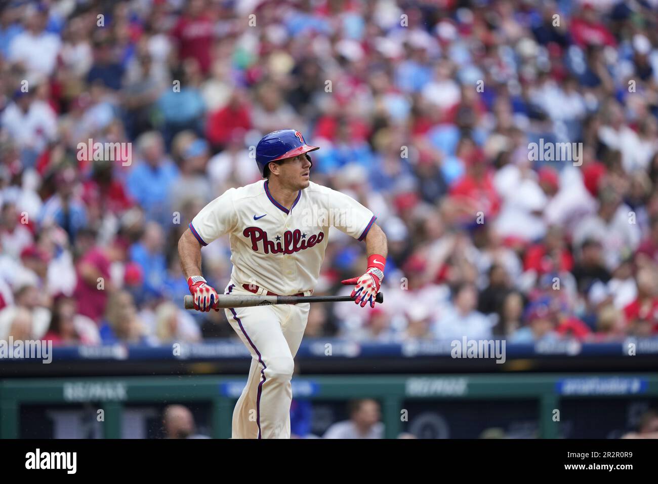 Philadelphia Phillies' J.T. Realmuto during the fifth inning of a baseball game, Saturday, May ...