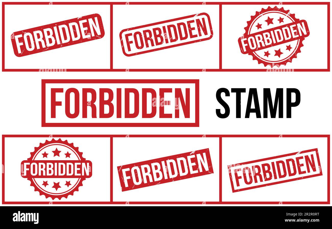 Forbidden Rubber Stamp Set Vector Stock Vector Image & Art - Alamy