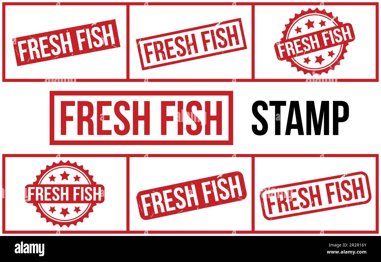 Fresh Fish Rubber Stamp Set Vector Stock Vector Image & Art - Alamy