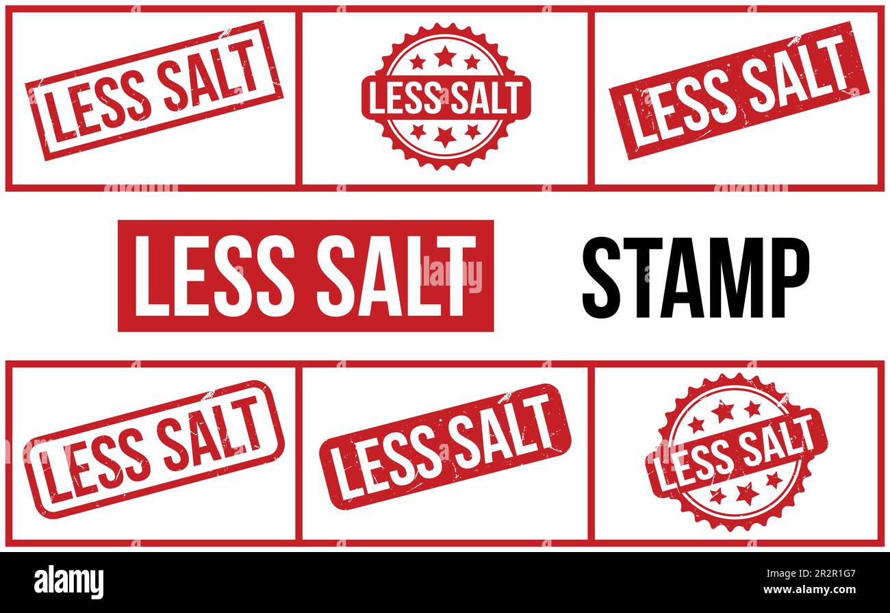 Less Salt Rubber Stamp set Vector Stock Vector Image & Art - Alamy