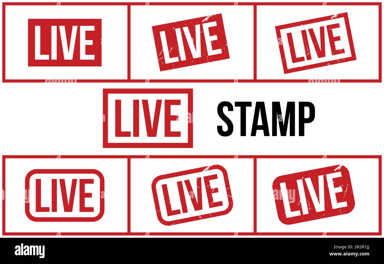 Live Rubber Stamp Set Vector Stock Vector Image & Art - Alamy
