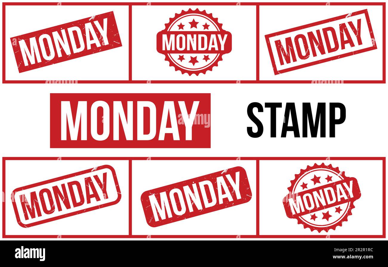 Monday Rubber Stamp set Vector Stock Vector Image & Art - Alamy