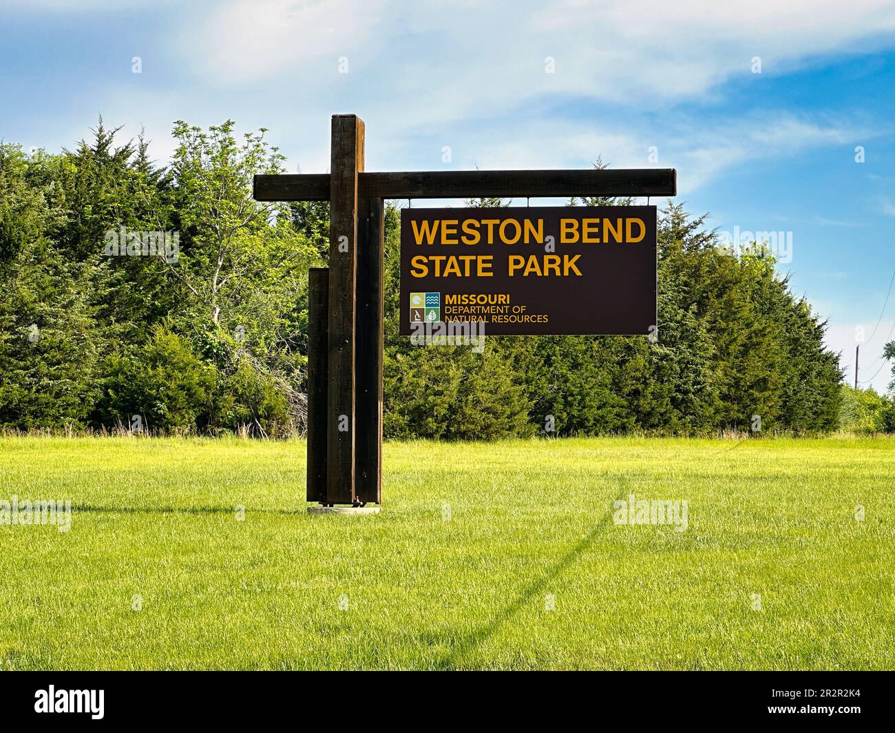 Weston, Missouri - May 18, 2023: Weston Bend State Park Sign Stock ...