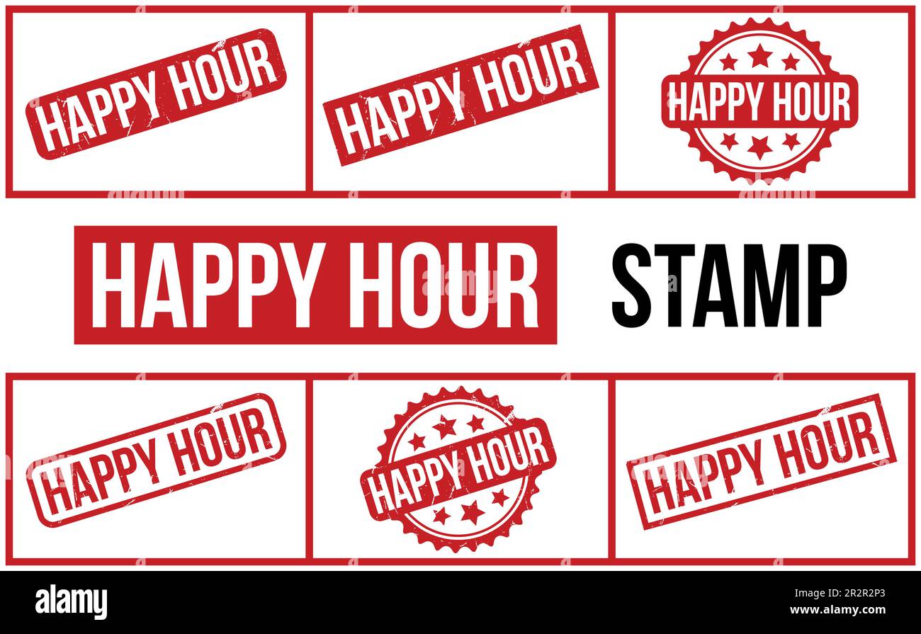 Happy Hour Rubber Stamp set Vector Stock Vector Image & Art - Alamy