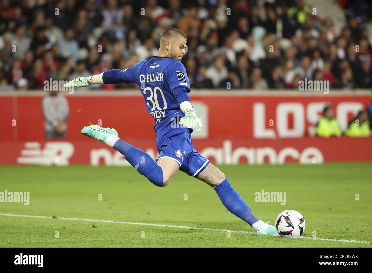 Lille goalkeeper Lucas Chevalier during the French championship Ligue 1 ...