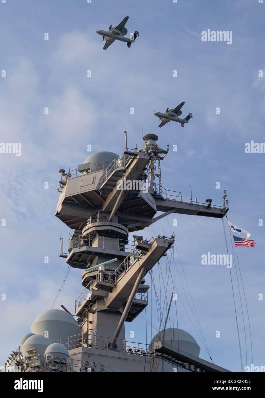 Two E-2D Hawkeyes, attached to the "Bear Aces" of Airborne Command and ...