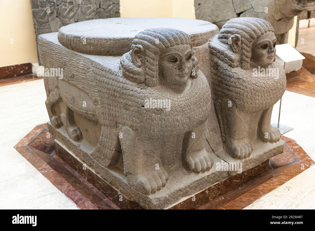 Double sphinx, from Sam'al (Gaziantep), 8th cent.B.C., late hittite ...
