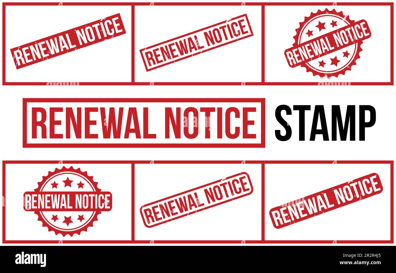 Renewal Notice Rubber Stamp Set Vector Stock Vector Image & Art - Alamy