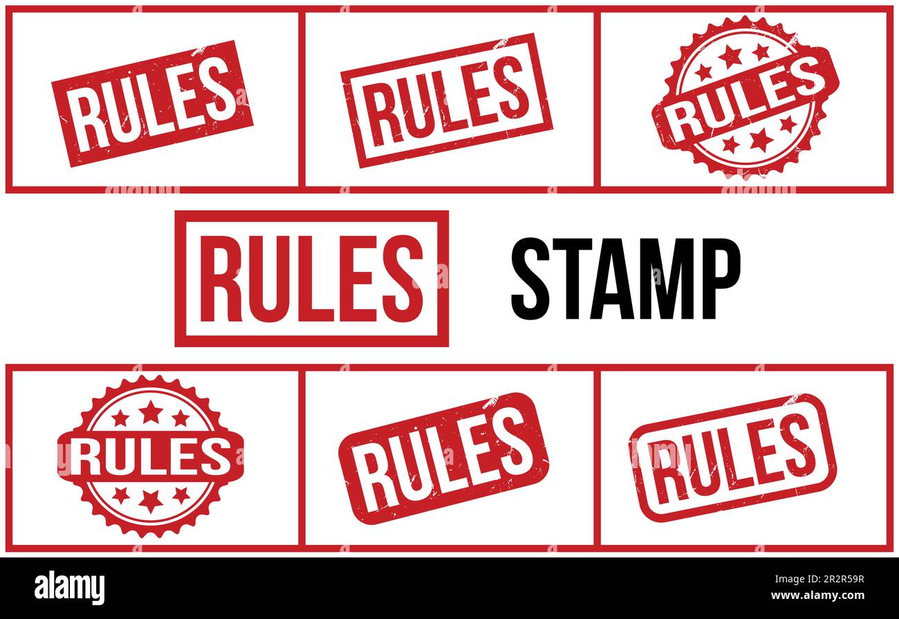 Rules Rubber Stamp Set Vector Stock Vector Image & Art - Alamy