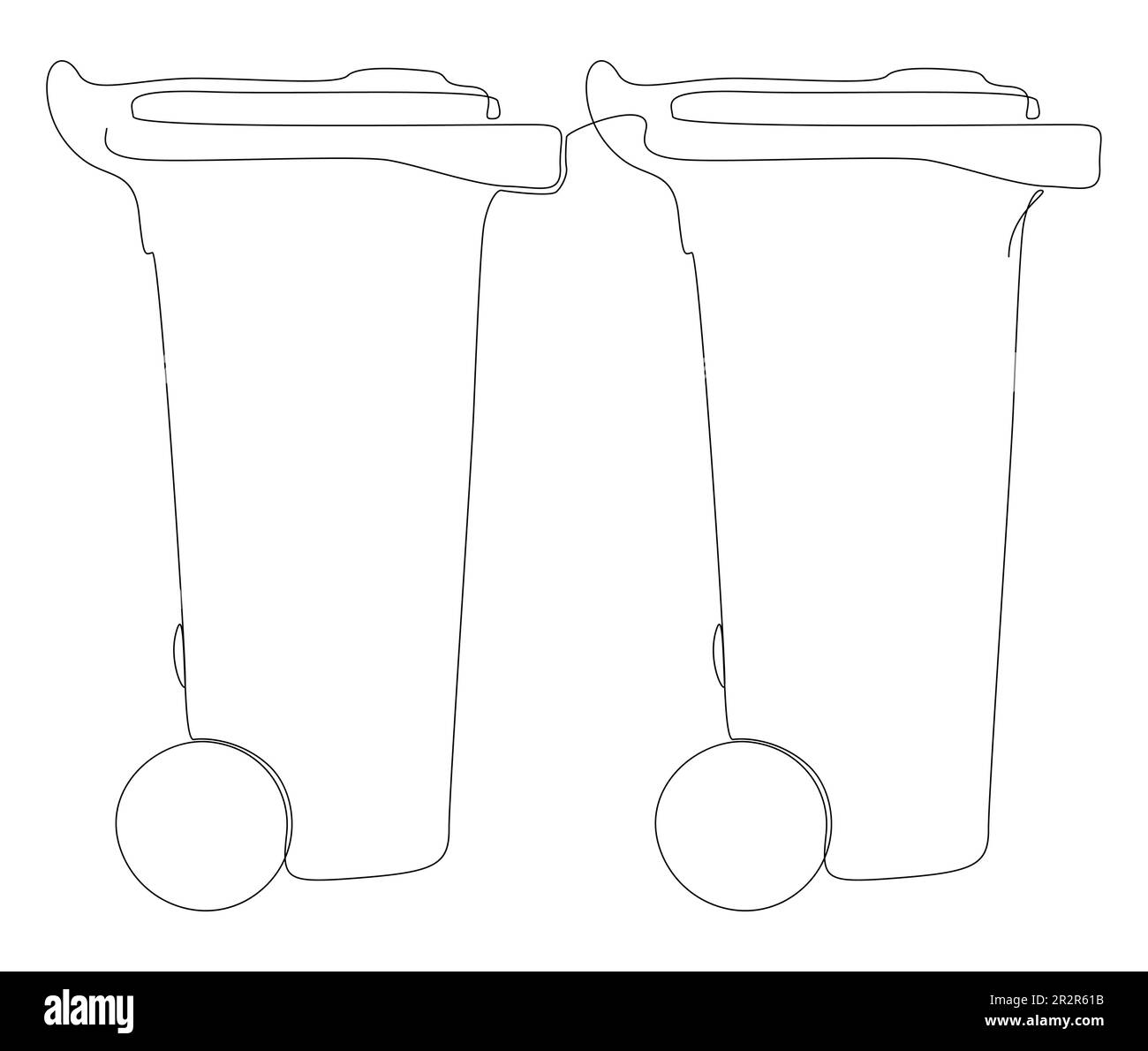 One continuous line of Garbage Bin. Thin Line Illustration vector ...