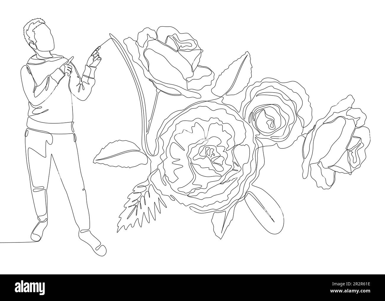 Pointing at roses Stock Vector Images - Alamy